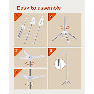 CASAMAYA Clothes Drying Rack Foldable, 74.8 inch 2 Tier Laundry Drying Rack with Rotating Clothes Rail for 54 Pieces of Clothes, Space Saving, Indoor, Stainless Steel, White and Silver CDR002W01