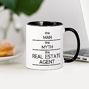 CafePress The Man The Myth The Real Estate Agent Mugs Ceramic Coffee Mug, Tea Cup 11 oz