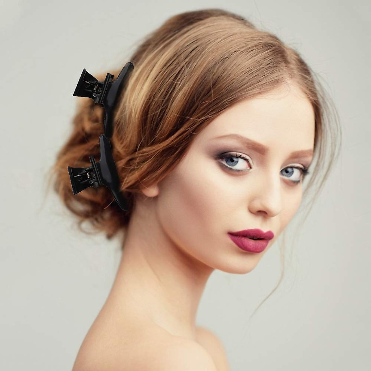 Ondder Black Butterfly Hair Clips for Styling, Cutting, Coloring - Pro Salon Clamps and Claws Hair Accessories