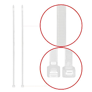 Superun Clear Zip Ties 6 Inch, 40 Lbs Tensile Strength Wire Ties (Industrial Grade Cable Ties) Pack of 100 White