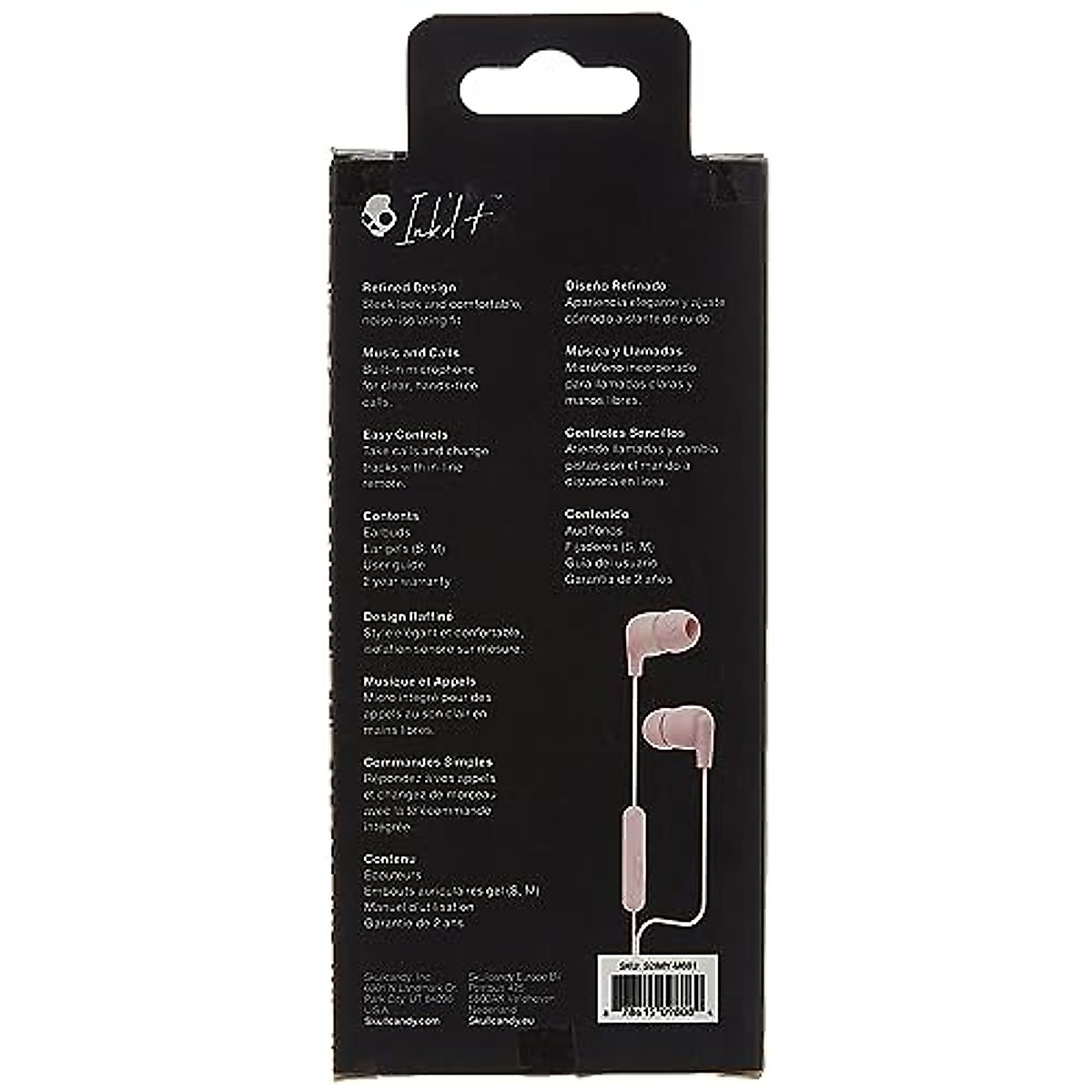 Skullcandy Ink'd+ In-Ear Wired Earbuds, Microphone, Works with Bluetooth Devices and Computers - Pastel Pink (Discontinued by Manufacturer)