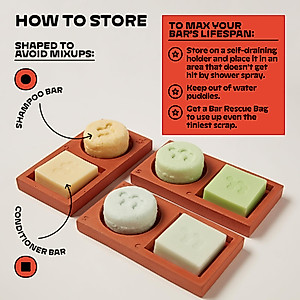 NOLE CARE Travel Size Shampoo and Conditioner Bar Set with Batana Oil - Sustainable, PH Balanced, Discovery Set, Plastic-Free, Color-Safe, Eco-Friendly, Solid Sustainable Bars, Zero Waste, 2.5 oz Bar