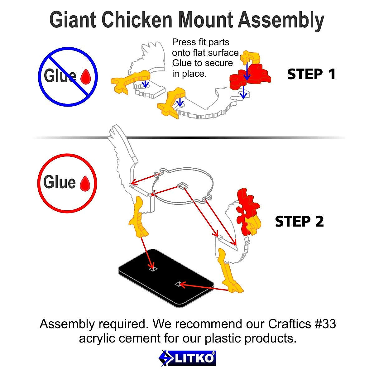 LITKO Character Mount | Giant Chicken | Rooster | Role-Playing Games |Compatible with Dungeons & Dragons and Pathfinder Games (25x50mm Base)
