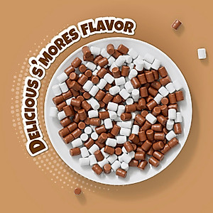 Marshmallow Smores Flavored Mini Marshmallows Candy - Mix of Chocolate Covered & Vanilla Coated - Individual Packets, 1.97 oz, Pack of 18 - Perfect for Hot Chocolate, and Snacking