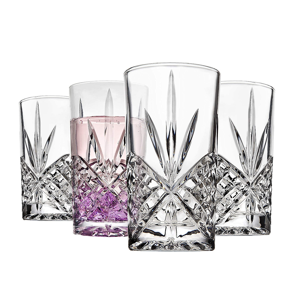 Godinger Tall Highball Glasses, Shatterproof and Reusable Acrylic - Dublin Collection, Set of 4