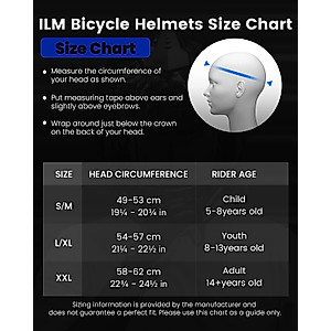 ILM Adult Men & Women Bike Bicycle Helmet, Lightweight Child Youth Mountain Road Cycling Helmets with Dial Fit Adjustment Model B2-21 (Ice Cream, XXL)