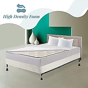 Nutan Pillow Top Mattress, Box Spring, Bed Frame, Bedbug Protector, and Pillow Set, Medium Firm Double Sided Mattresses Comfy Head Pillows, Waterproof Covering, Durable Support, Leg Support, Full XL