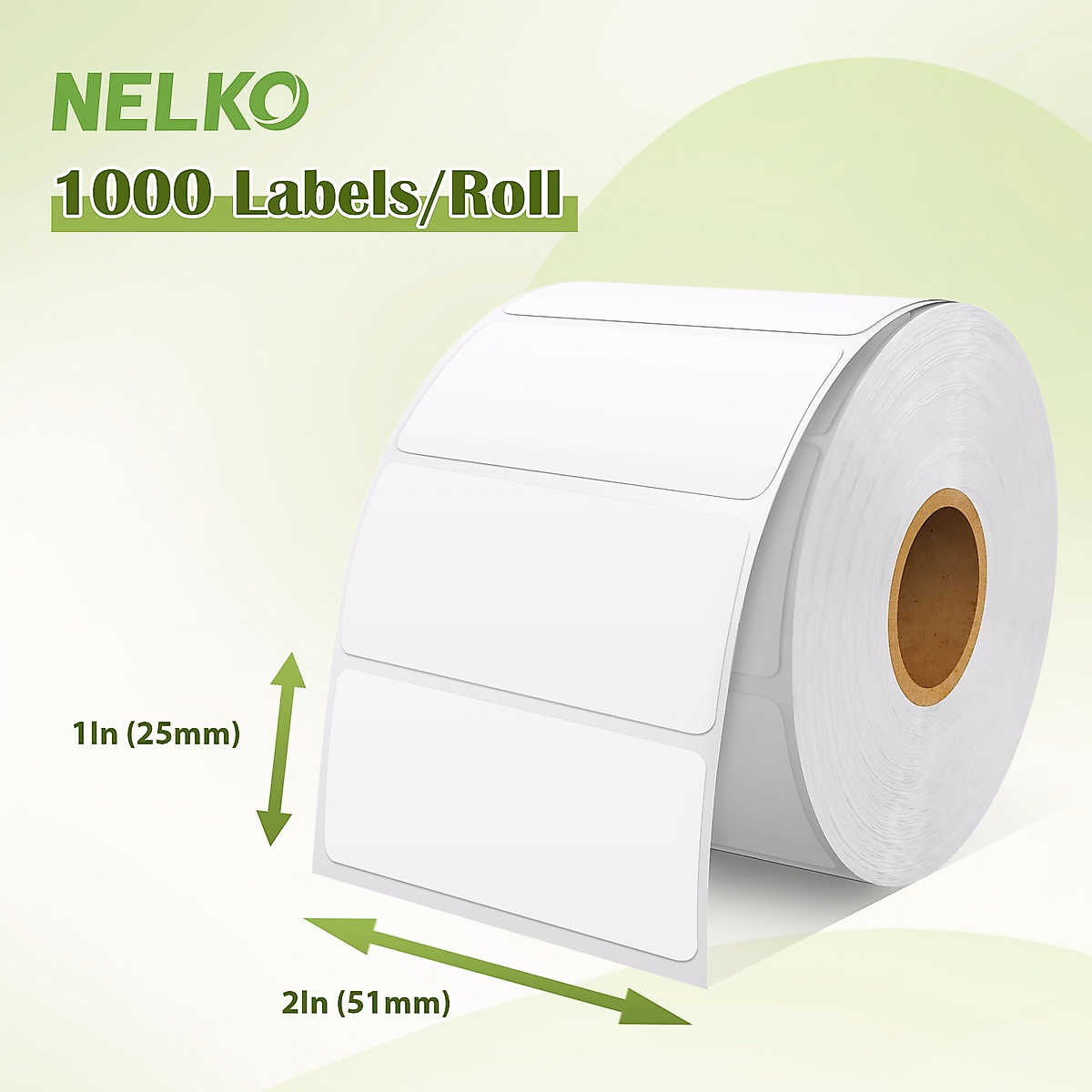 Nelko Genuine 3" x 1" Direct Thermal Label, Self-Adhesive Barcode Labels Compatible with Nelko PL70E Label Printers, No BPA & BPS, 1000 Labels (Commercial Grade)