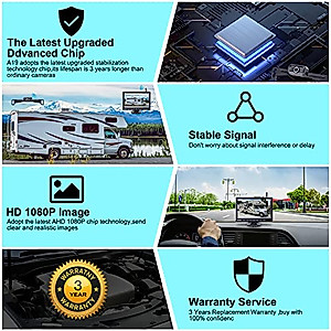 AMTIFO Wireless Backup Camera Car Truck HD 1080P 7 Inch Monitor Easy Install Rear View Camera System 2 Channels Color Night Vision A19