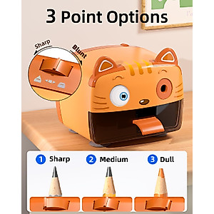 ZMOL Electric Pencil Sharpener,Heavy Duty Pencil Sharpeners for School and Classroom,Cute Automatic Pencil Sharpener Plug in for Kids,Auto-Stop Feature for No.2 and Colored Pencils