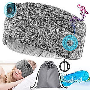 Sleep Mask with Bluetooth Headphones 24 White Noise, Ice-Feeling Bluetooth Sleep Mask Ultra-Thin Speaker Sleep Headphone Mask for Side Sleepers Blackout Eye Mask for Airplane, Nap, Travel（Gray）