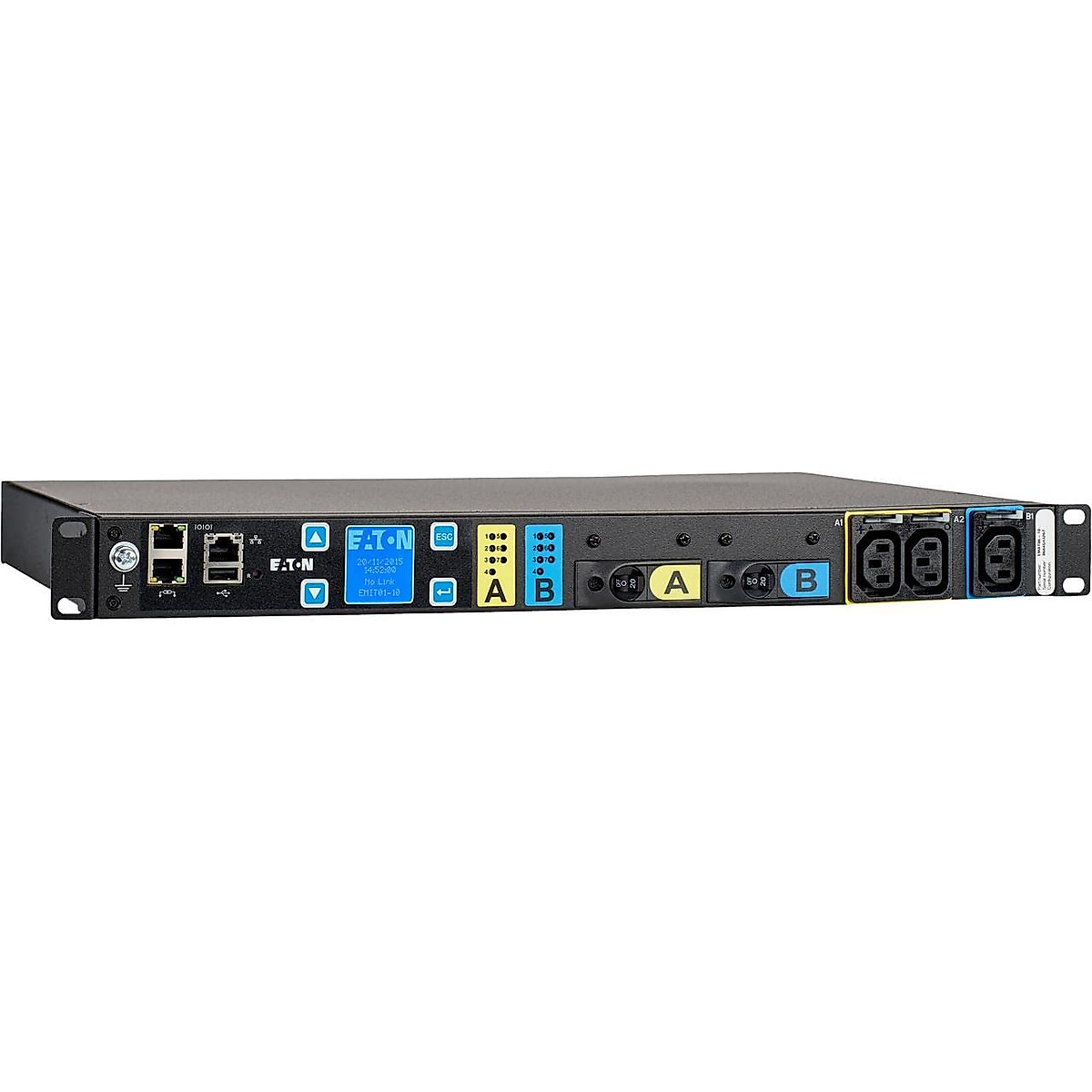 Eaton Electrical - EMAT08-10 - Eaton ePDU Managed 8-Outlet PDU - NEMA 5-15P - 8 x NEMA 5-15R - 120 V AC - 1.44 kVA - Network (RJ-45) - 1U - Horizontal Rackmount