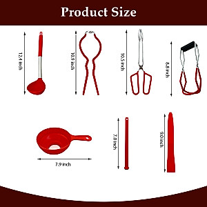 REPALY 8 Pieces Canning Supplies Starter Kit, Canning Tools Set with Rack, Funnel, Spoon, Tongs, Jar Lifter, Lid Lifter, Jar Wrench, Bubble Remover