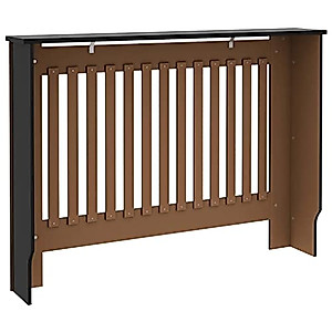vidaXL Radiator Cover Black 44.1"x7.5"x31.9" MDF