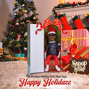 Snoop Dogg Snoop on a Stoop 2023 Christmas Elf Doll, 12” Small Plush Toys Shelf Decor, includes Elf Toy, Extra Tshirt, Sunglasses and Necklace, for Men & Women.