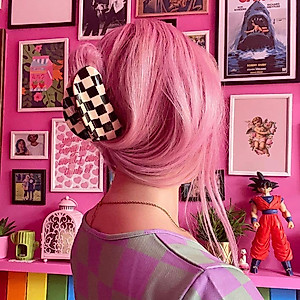 TODEROY Checker Claws Tortoise Barrettes Clips for Women No-Slip Grip Lattice Design Hair Jaw Clips Clamp 80's Aesthetics Large Accessories for Girls