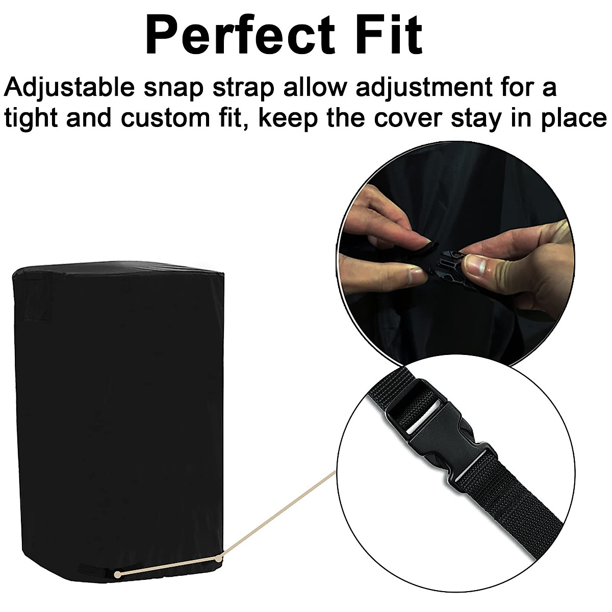 WOMACO Waterproof Portable Air Conditioner Cover Indoor AC Units Covers Dust-Proof Tall Mobile Air Condtioning Storage Bag Small Portal A/C Cover (Black, 18" L x 15.7" W x 30" H)