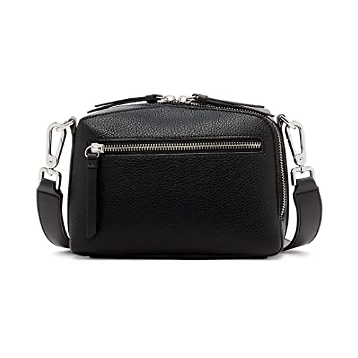 Calvin Klein Brenda Top Zip Crossbody, Black/Silver