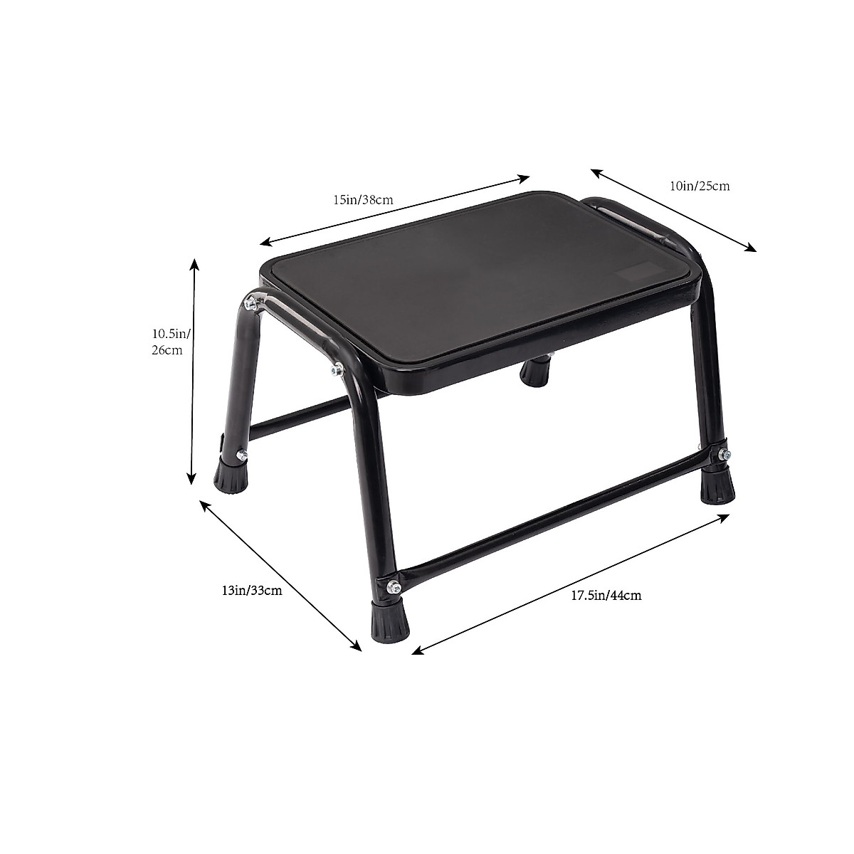 Leekpai Improved Heavy Duty Step Stool for Adults & Seniors - Rugged Metal Design, 2 Support Rods Holds 350 lbs, 15x10 No Slip Platform, 10.5" High, Anti-Skid Legs, Easy Photo Assembly Instructions…