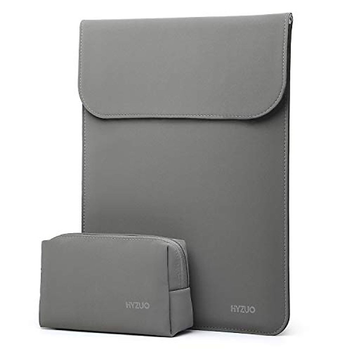 HYZUO 13 Inch Laptop Sleeve Compatible with MacBook Air M2 A2681 13.6" Display, MacBook Air 13 M1 2018-2022, MacBook Pro 13 M2 M1 2016-2022, Faux Suede Leather Case with Accessory Bag, Dark Gray
