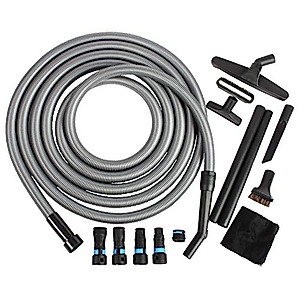 Cen-Tec Systems 95292 Home and Shop Vacuum Expanded Multi-Brand Power Tool Dust Collection Adapter Set and Full Attachment Kit, 30 Ft. Hose, Black