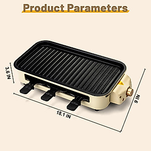 Pukomc Electric Indoor Grill,2 in 1 Indoor Grills for Kitchen with Grill Net & Non-Stick Cooking Removable Plate, Temperature Control, Dishwasher Safe, 1500W Smokeless Grill