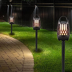 Viiwuu Portable Bluetooth Speakers with LED Flame Light - LED Table Lamp Speaker for Outdoor Atmosphere, Patio, Yard, Party Decor, Gift for Women and Men, Bluetooth 5.0 HD Audio Stereo Speaker