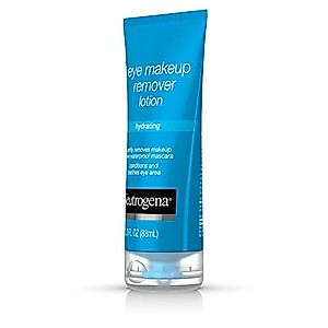 Neutrogena Hydrating Eye Makeup Remover Lotion, Gentle Daily Makeup Remover with Skin-Soothing Aloe and Cucumber Extracts to Remove Even Waterproof Mascara, Fragrance-Free, 3 oz