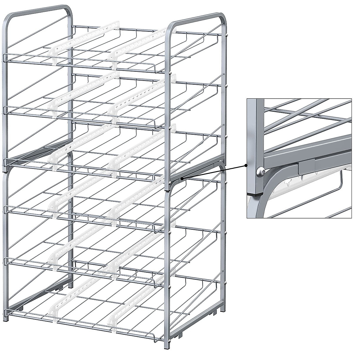 BTY Can Organizer for Pantry Stackable Can Storage Organizer Rack Stacking Can Dispenser Small Space 3 Tier Holds up to 36 Cans for Pantry, Kitchen, Cabinet- Silver