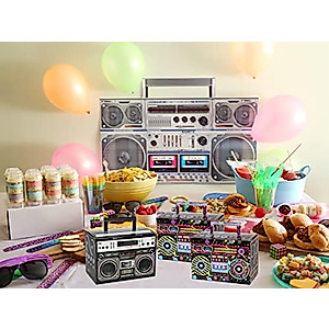 80s Party Favor Treat Boxes 24 PCS Novelty Boom Box Gift Boxes Retro Radio Mixed Color Candy Goodies Box for Retro 1980s Theme Hip Hop Music Party Supplies