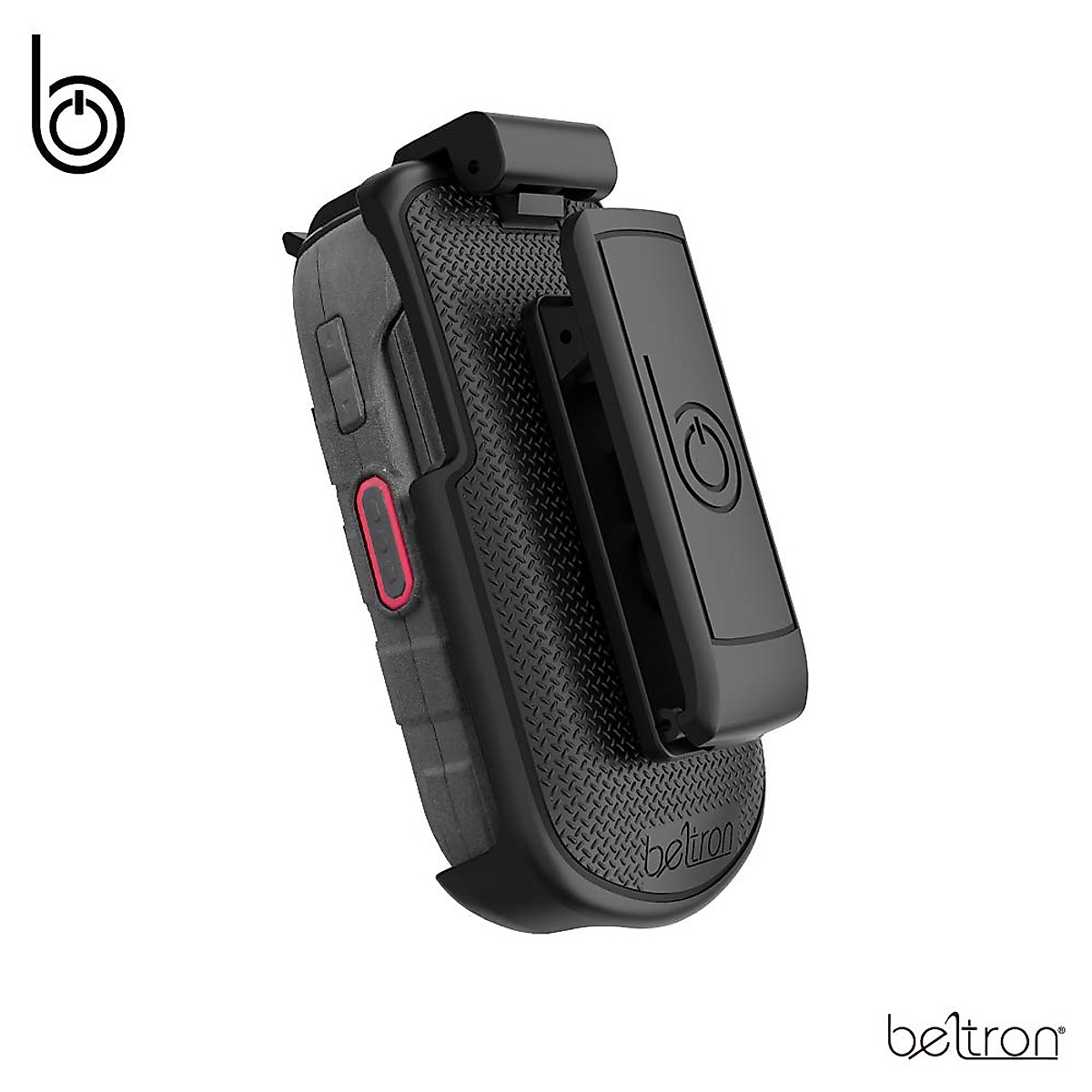 BELTRON DuraXV LTE Belt Clip Holster, Heavy Duty Rotating Belt Clip Holder Case for Kyocera DuraXV LTE E4610 (Verizon), DuraXE E4710 (AT&T), Secure Fit with Quick Release Latch & Kickstand Black
