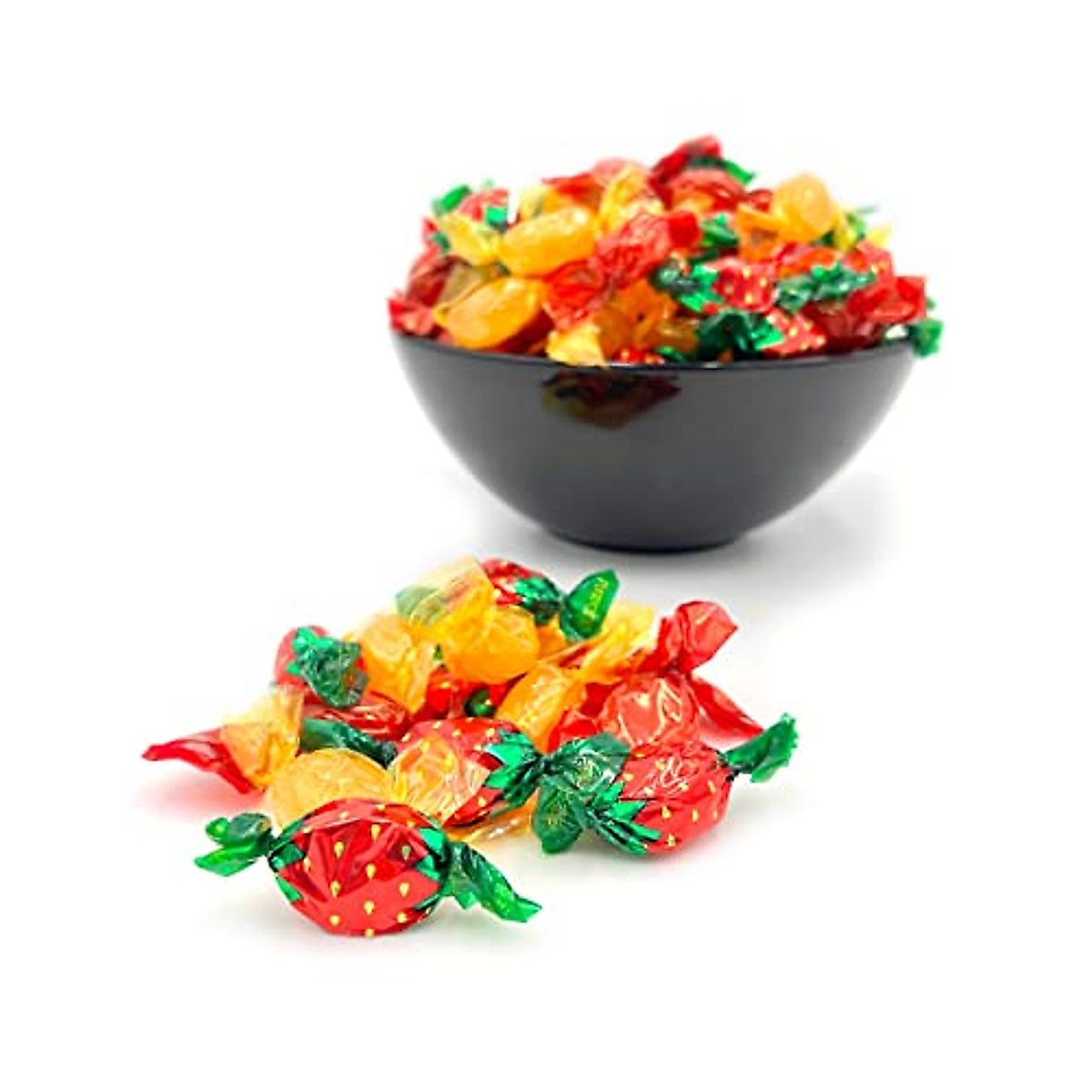 Old Fashioned Hard Candy Assortment, Butterscotch, Cinnamon, Strawberry Bon Bons (1 Pound Bag - Approx. 85 Count)