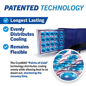 Cryo-Max Cold Pack, 8 Hour Reusable Cold Therapy Ice Pack for Elbows, Knees, Neck + More, Medium, 6" x 12" (1 Count)