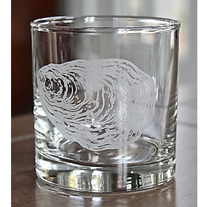 HullSpeed Designs Oyster Engraved Rocks & Whiskey Glasses - set of 2