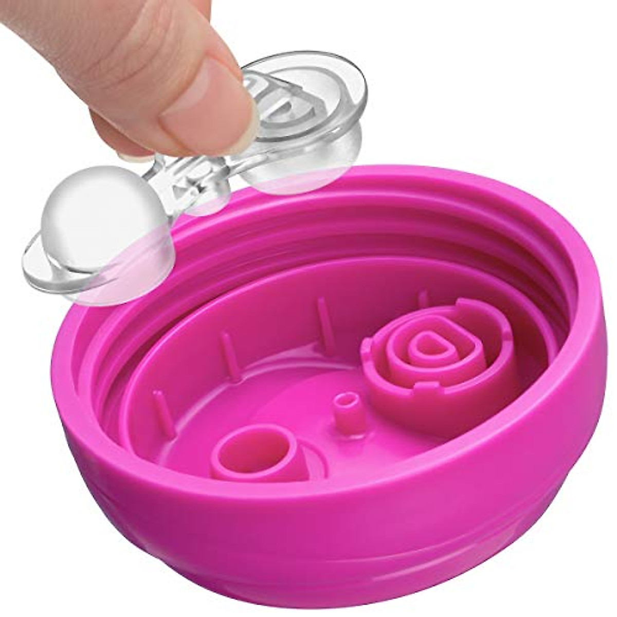 Chicco 9oz. Glow in the Dark Double-Wall Insulated Sippy Cup with Bite-Proof Rim Spout and Spill-Free Lid | Top-Rack Dishwasher Safe | Easy to Hold with Ergonomic Indents | Pink| 12+ months