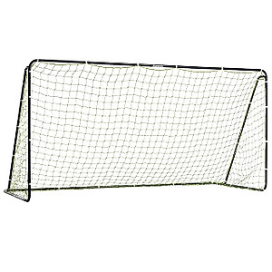 Franklin Sports Competition Soccer Goal - Steel Backyard Soccer Goal with Net - Includes 6 Ground Stakes - 12' x 6' Youth Soccer Goal - Black