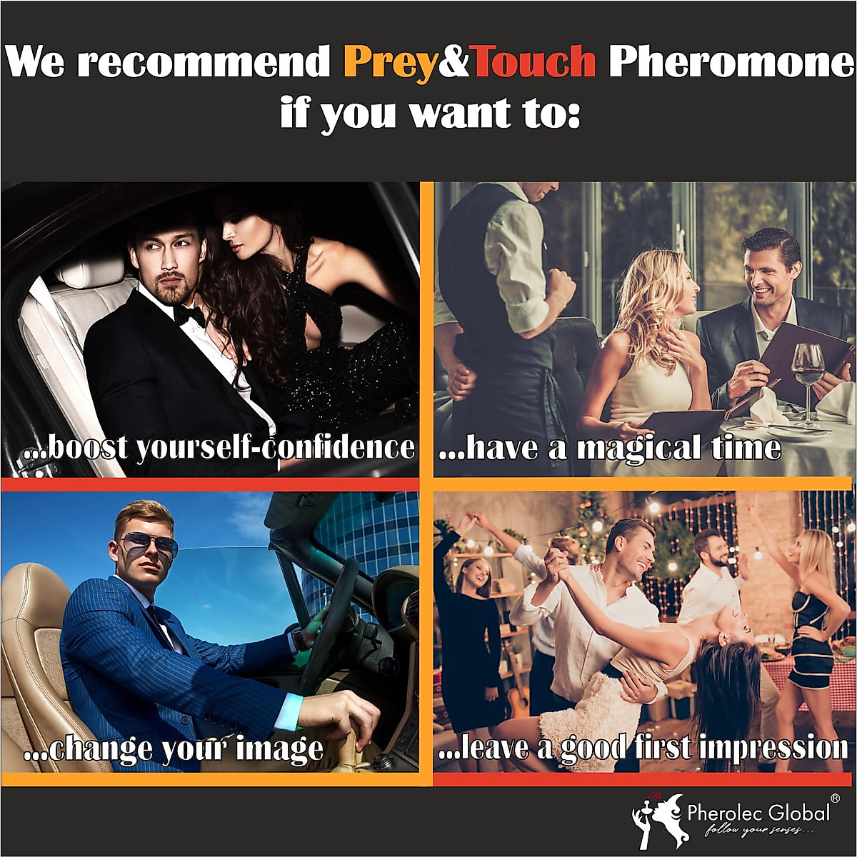 Pherolec Global follow your senses... Prey&Touch Pheromone for Men 0.34 Fl. Oz. Perfume Ultra Strong Feromonas para Hombres Atraer Mujeres