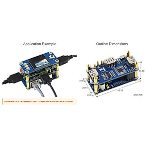waveshare PoE Ethernet/USB HUB HAT Expansion Board for Raspberry Pi Zero/Zero 2 W/W/WH, with 1 RJ45 10/100M Ethernet Port, 3 USB Ports Compatible with USB2.0/1.1,802.3af-Compliant