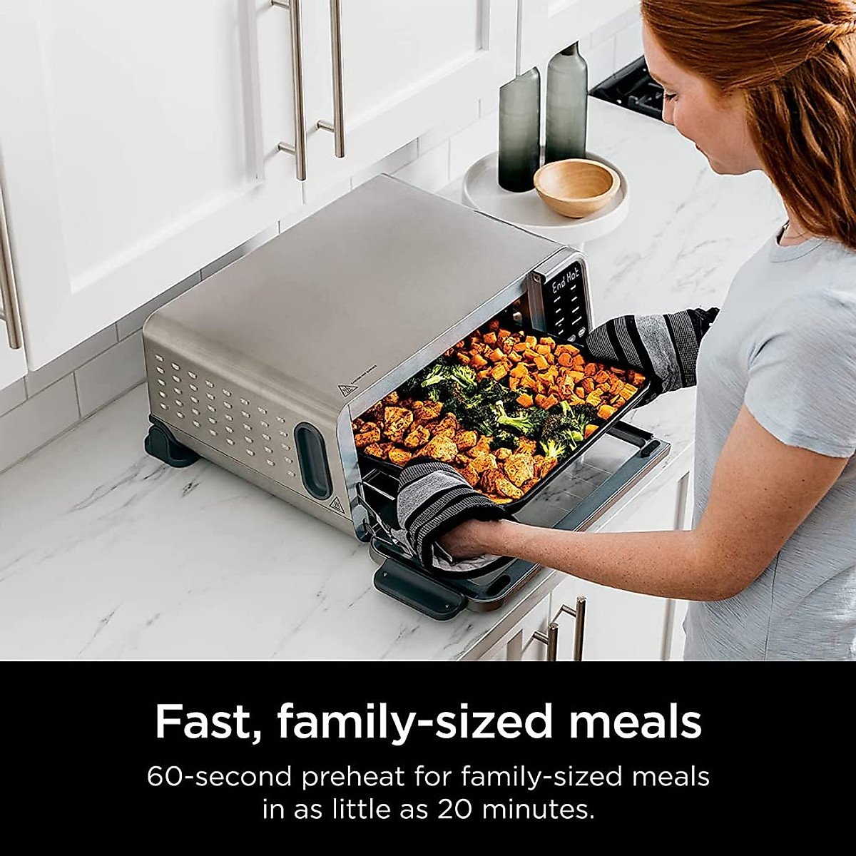 Ninja FT205CO Digital Air Fry Pro Countertop 8-in-1 Oven Extended Height (Renewed) Bundle with 3 YR CPS Enhanced Protection Pack