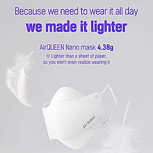 AIRQUEEN 3-Layer Nano-Filter Face Mask for Adults, 30 Pack White, Lightweight and Breathable Face Mask with Soft and Elastic Ear Loop, Reusable Face Mask