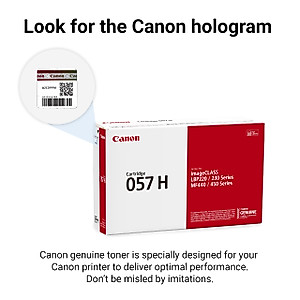 Canon Genuine Toner Cartridge 057 Black, High Capacity (3010C001), 1-Pack imageCLASS MF449dw, MF448dw, MF445dw, LBP228dw, LBP227dw, LBP226dw Laser Printers (057 H)