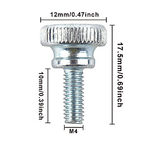 30Pack M4x10mm Thumbscrew Threaded Knurled Grip Knobs Thumb Screw, Flat Knurled Head Fully Threaded Thumbscrews Bolts Fastener, Vesa Screws, Monitor Mount Screws for TV and Monitor Mount