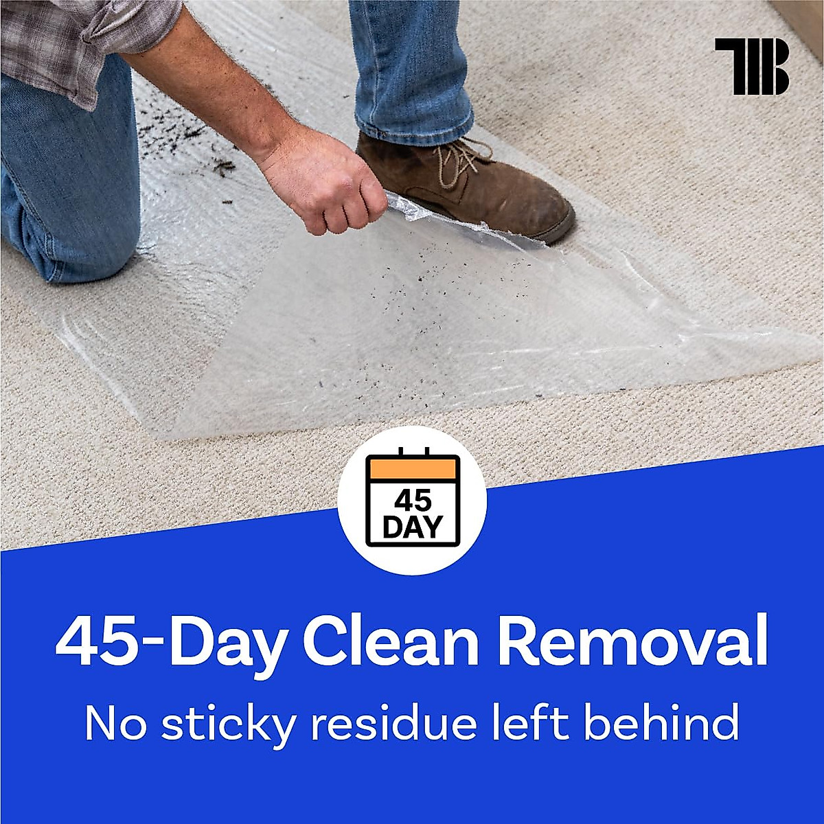 Carpet Protector Film 30" x 200' roll. Made in The USA! Easy Unwind, Clean Removal, Strong and Durable Carpet Protector. Clear, Self-Adhesive Surface Protective Film.