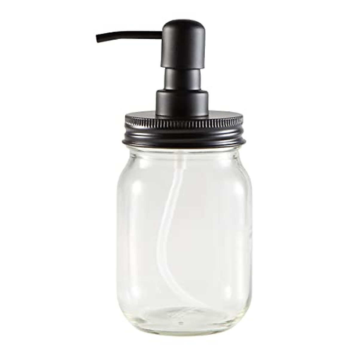 Mason Jar Bathroom Accessories Set – 5-Piece Bathroom Set with Toothbrush Holder, Soap Dispenser, Canister, and 2 Small Jars by Lavish Home (Black)