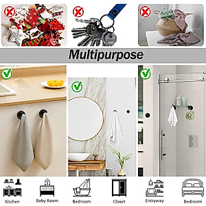 podafu Luxe No-Drill Hooks, 2024 Upgraded Suction Cup Hooks, Stainless Steel Waterproof Suction Cup Hooks for Shower, Bathroom, Hanging Towels, Mounting on Glass Shower Doors, Tile, Mirrors (Black)