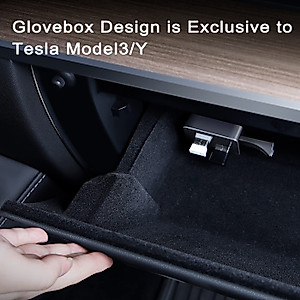 2021 2022 2023 Glove Box USB Hub for Tesla Model Y Model 3,3-in-1 Tesla USB Hub Glove Box Dash Cam Flash Drive Docking Station for Charging Data Transferring Games Music Model Y Model 3 Accessories