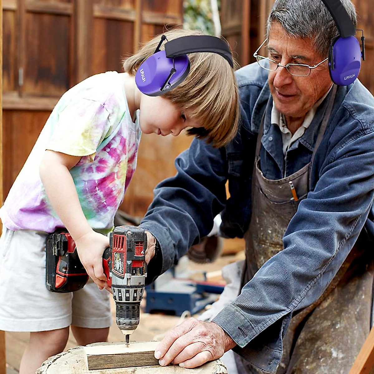 HUARUI Noise Cancelling Ear Muffs, Ear Protection Safety Earmuffs for Shooting, Noise Reduction for Adults Kids Autism Hearing Protection (Light Purple)