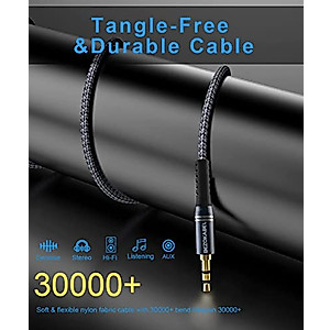 3.5mm Audio Cable, Audio Cable Male to Male 4ft, BEZOKABLE Nylon Braided Aux Cable Auxiliary Cable Hi-fi Sound for Car, Headphones, Home Stereos, Speakers, Tablets, iPhone iPad