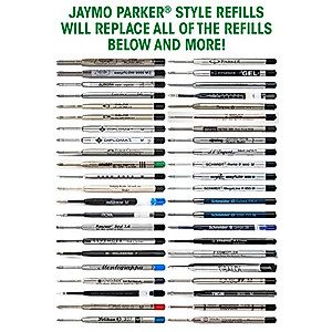 6 - Black Parker® Compatible Ballpoint Pen Refills. Smooth Writing German Ink and 1mm Medium Tip. #1782467