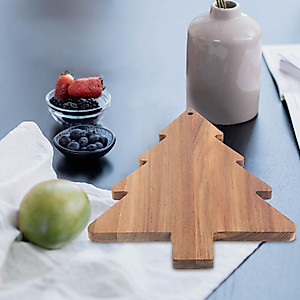 Amosfun Christmas Tree Charcuterie Board, Xmas Cutting Board Fruit Tray Holiday Cheese Board Wooden Appetizer Tray Sushi Serving Tray Dessert Candy Dish